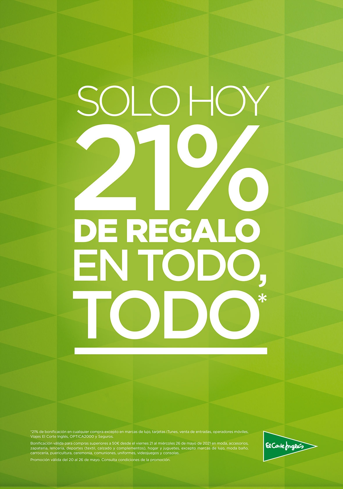 El Corte Inglés regala sólo hoy el 21% de las compras realizadas en los ...