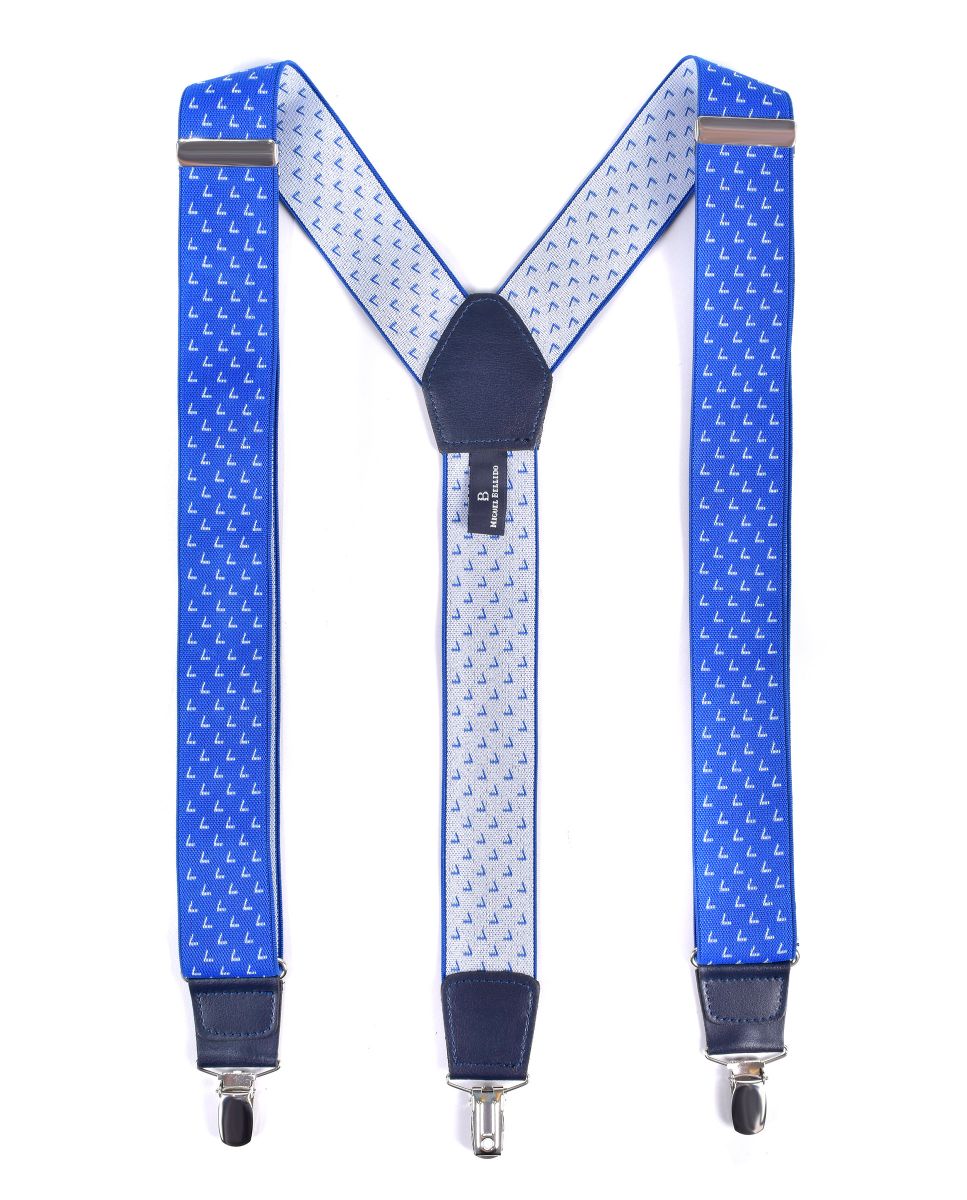 Tirantes de hombre en azul tinta con motivos geométricos y cierre de ...