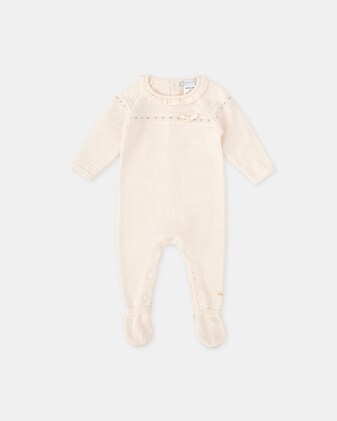 Babygrow com Pé para Bebé de Tricot em Cru · Tutto Piccolo · El Corte ...