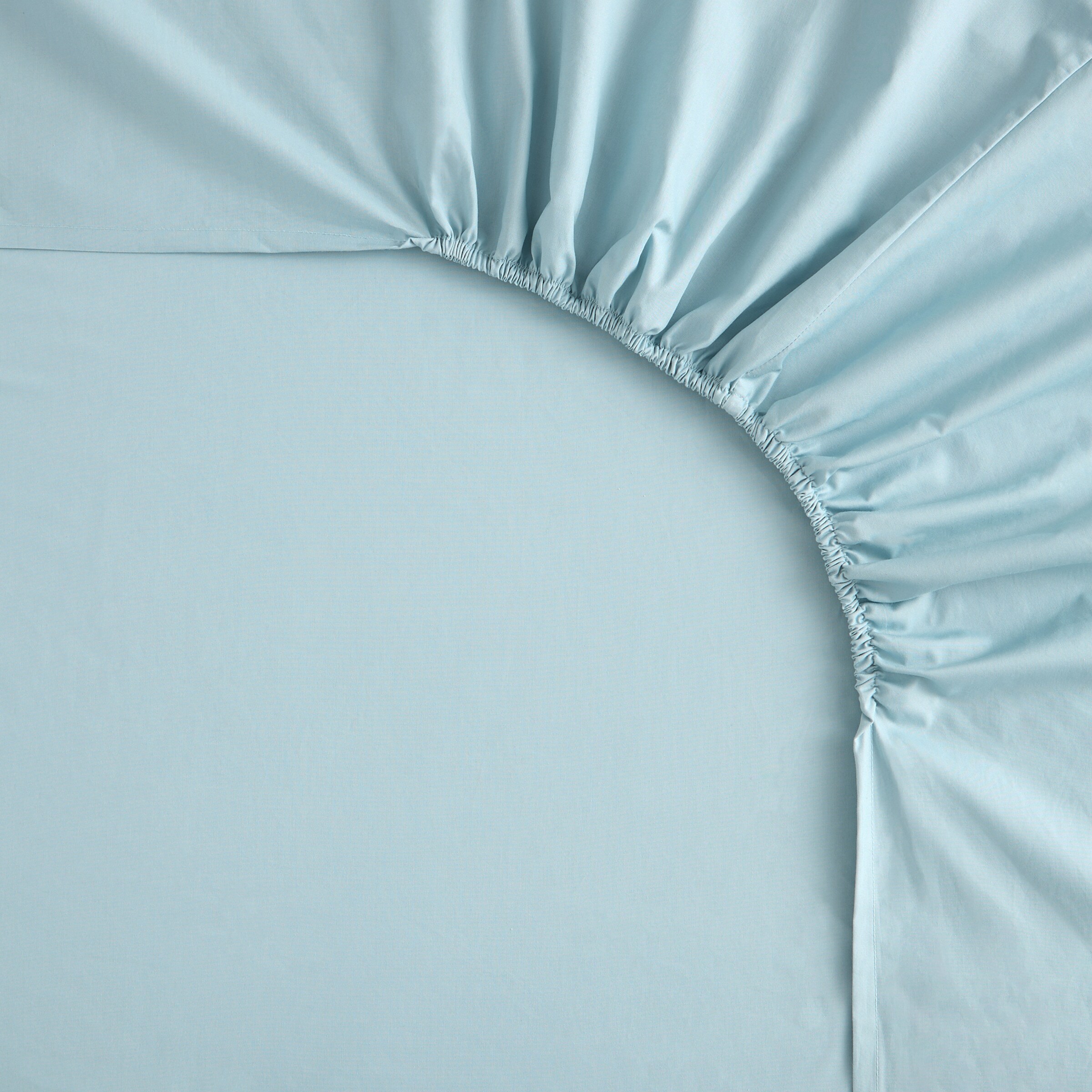 Sábana bajera Algodón Percal 200 hilos platabanda 35 cm Azul Cielo Cama ...