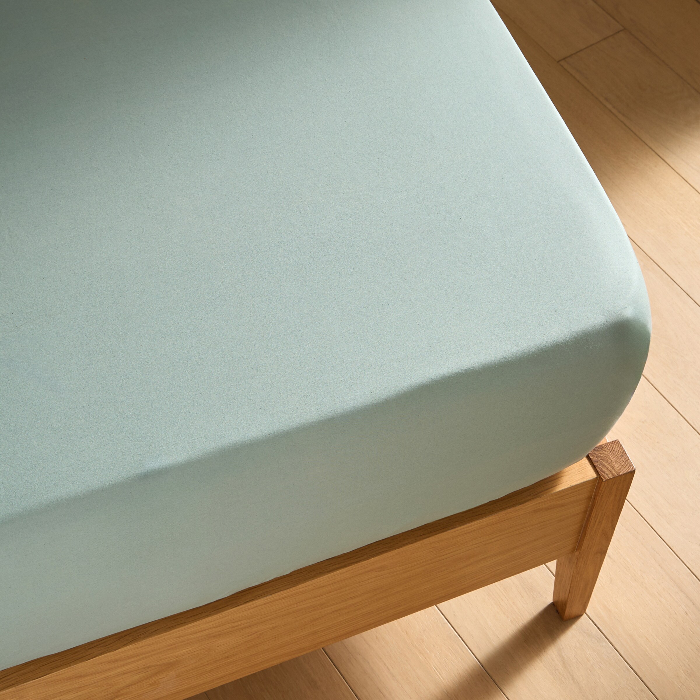Sábana bajera Algodón Percal 200 hilos platabanda 35 cm Verde hoja Cama ...