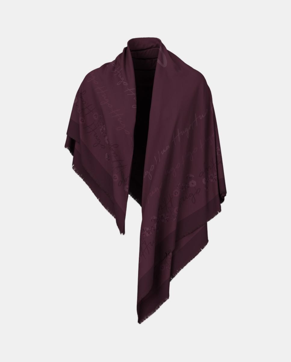 Fular estampado realizado en modal y algodón Morado Hugo · El Corte Inglés