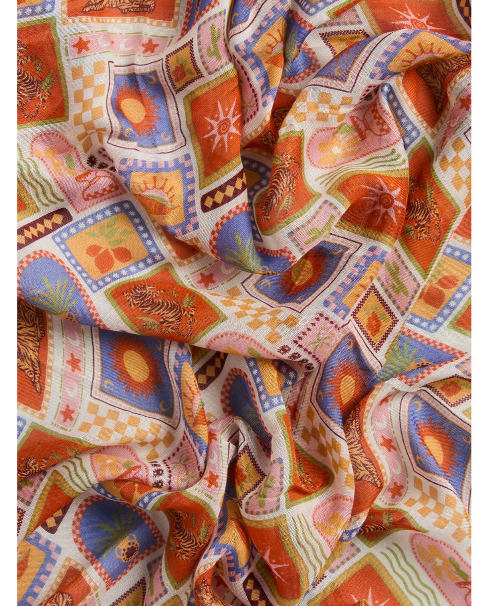 Pañuelo cuadrado estampado Naranja Pieces · El Corte Inglés