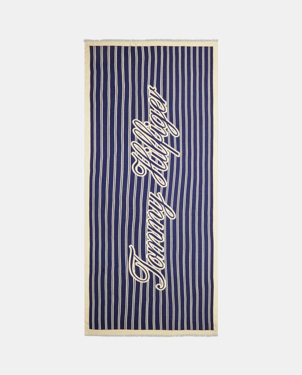 Fular de mujer con estampado de rayas de Tommy Hilfiger Azul marino ...