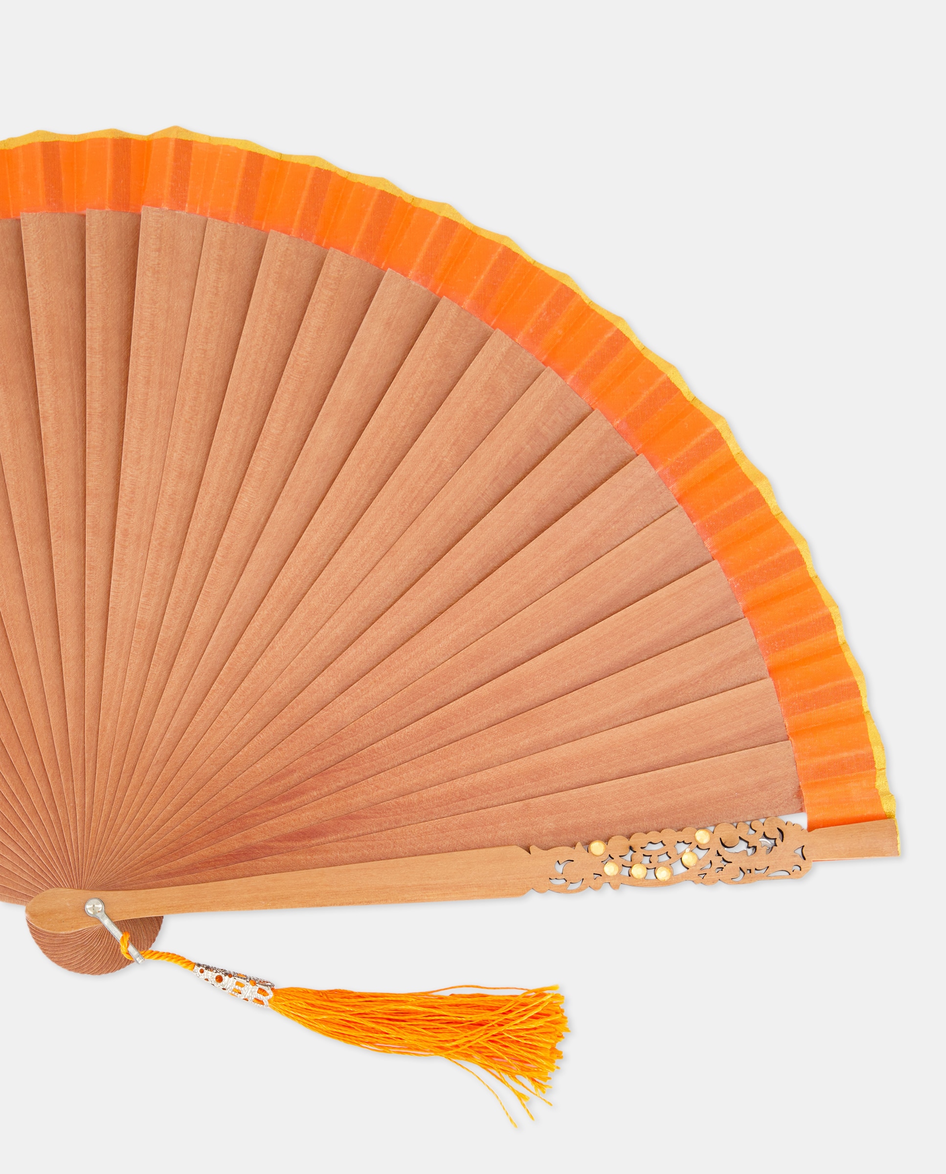 Abanico madera piedras cabera Naranja Aparisi · El Corte Inglés