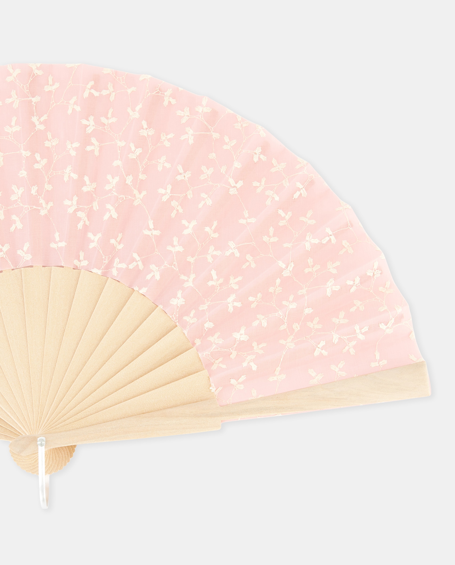 Abanico madera natural bordado Rosa Aparisi · El Corte Inglés
