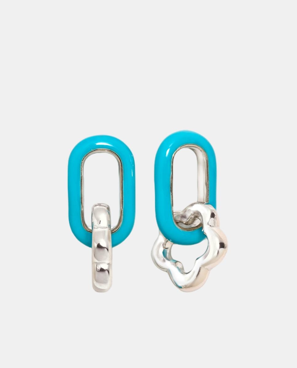 Pendientes Flor bicolor azul agua Azul · El Corte Inglés