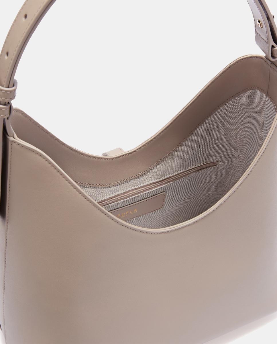Bolso mediano de hombro con tira ajustable Gris claro Furla · El Corte ...