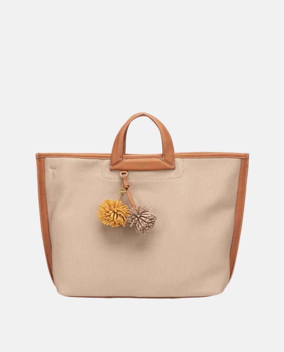 Bolso de mano estilo shopper con pompones Camel Abbacino · El Corte Inglés