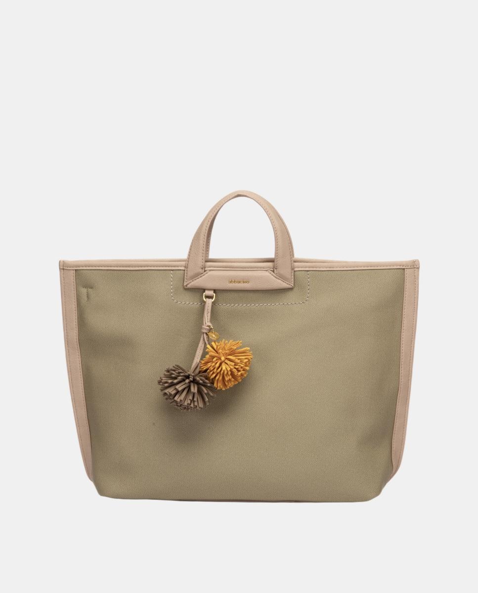 Bolso de mano estilo shopper con pompones Verde Abbacino · El Corte Inglés