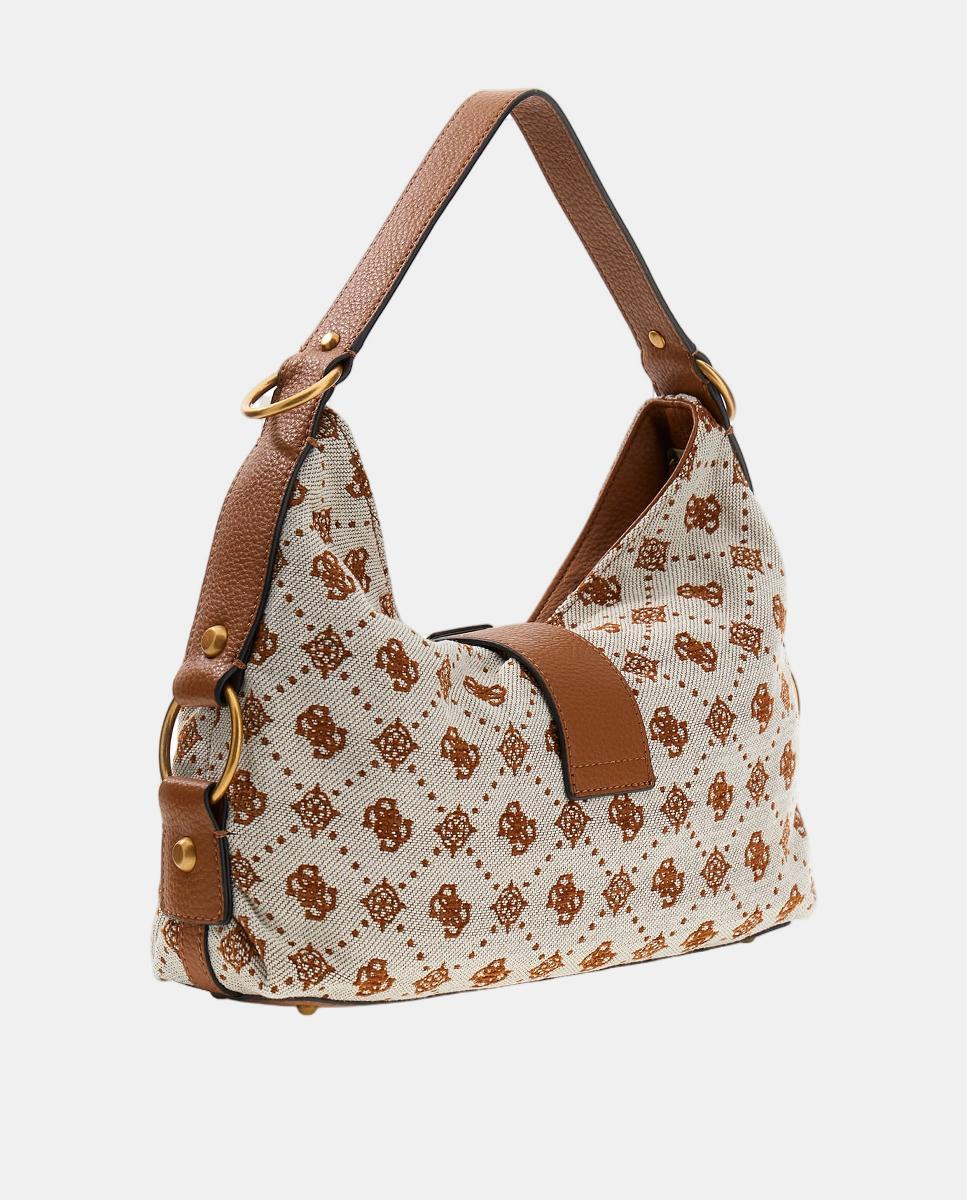Bolso de hombro con cierre cremallera Marrón claro Guess · El Corte Inglés