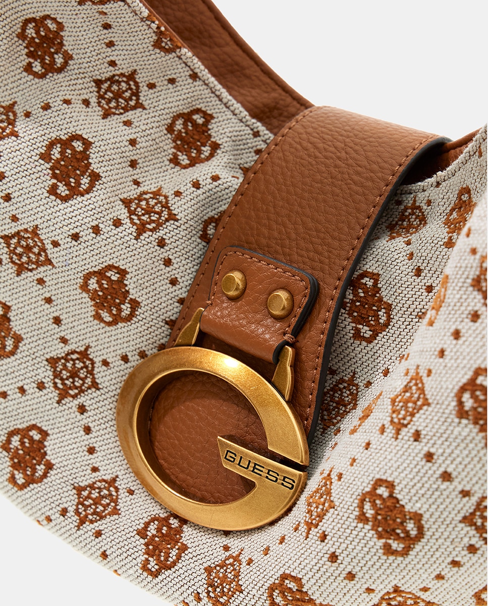 Bolso de hombro con cierre cremallera Marrón claro Guess · El Corte Inglés