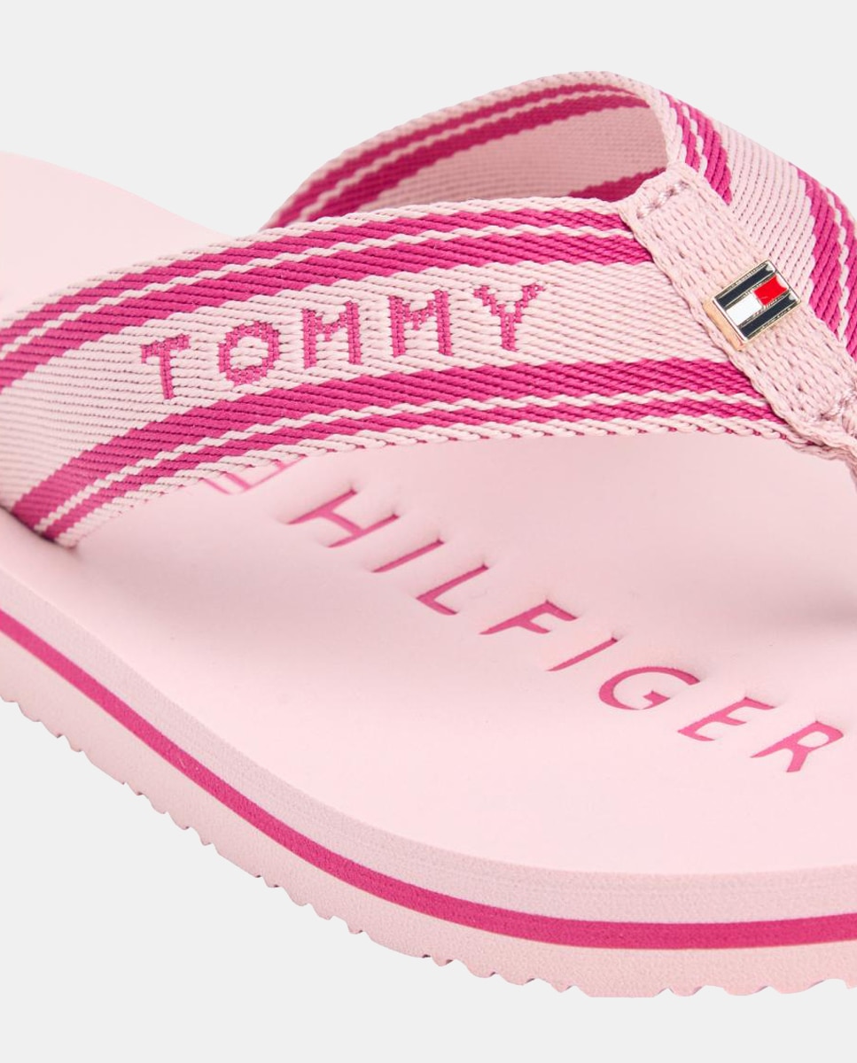 Chancla plana con logo frontal Rosa Tommy Hilfiger · El Corte Inglés