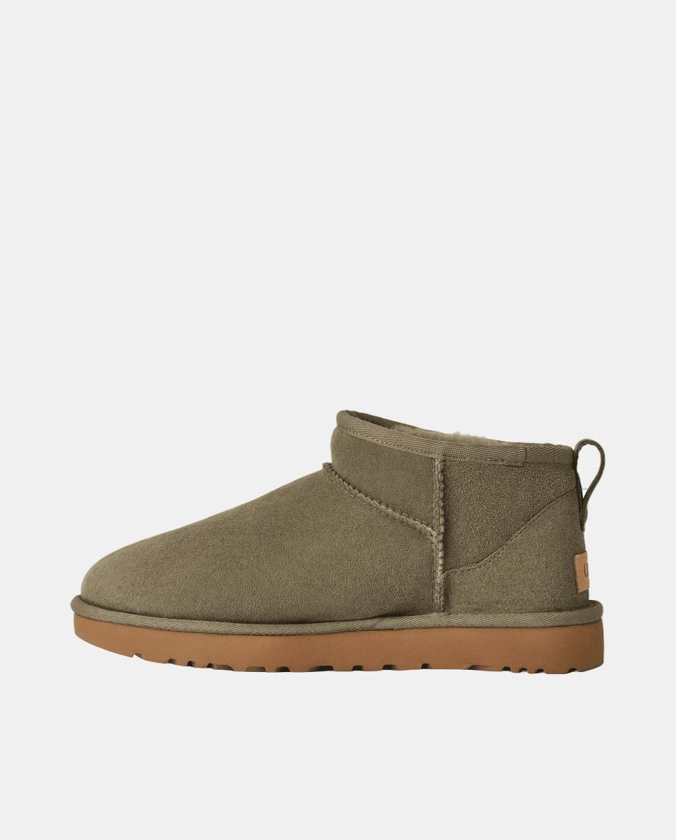 Botín plano CLASSIC ULTRA MINI de mujer en piel Twinface oveja y suela ...