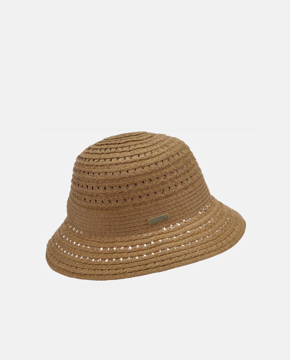 Sombrero de cloche en mezcla trenzada de papel Marrón Seeberger · El ...