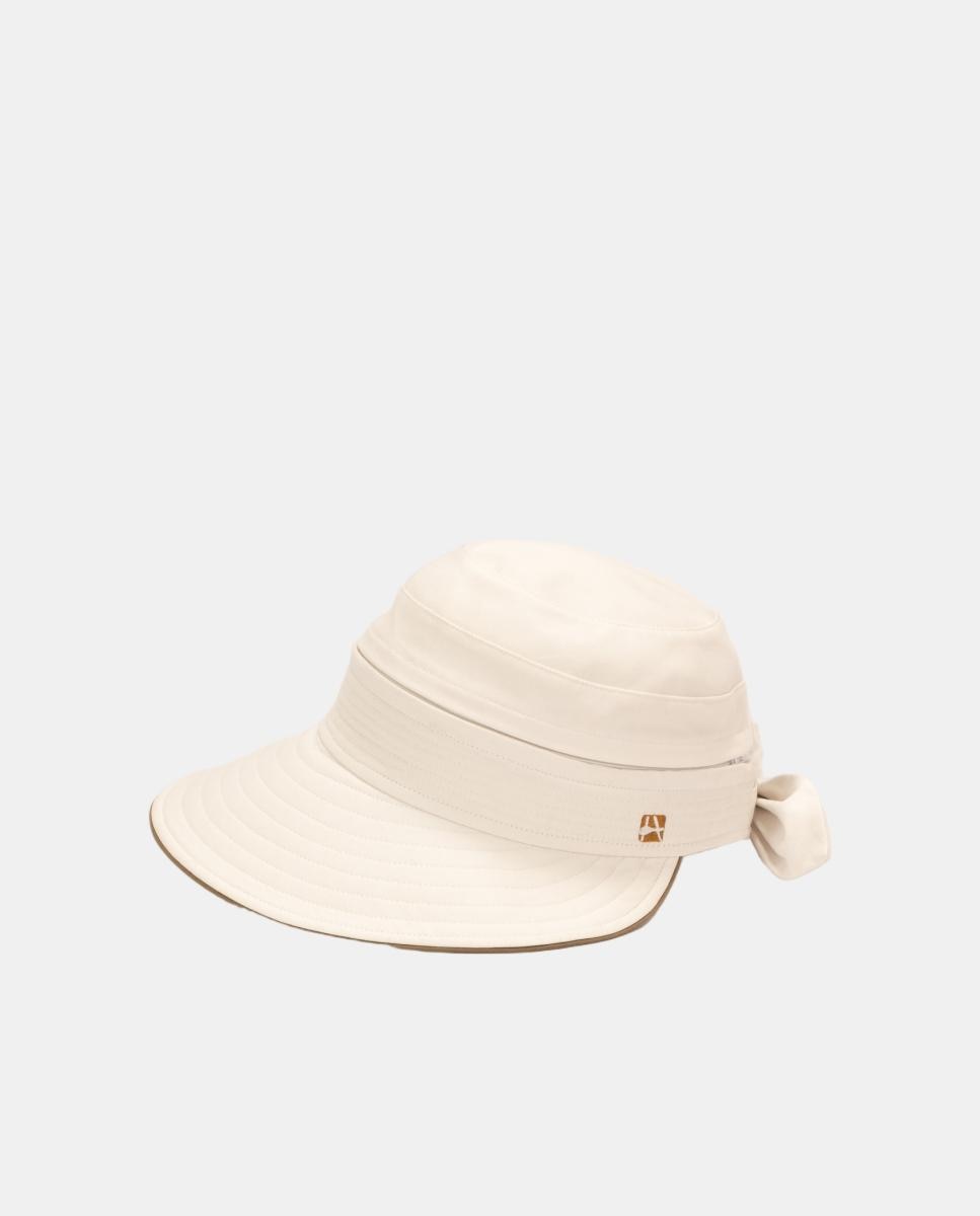Sombrero de lino y algodón en azul marino con bajo ala estampado Blanco ...