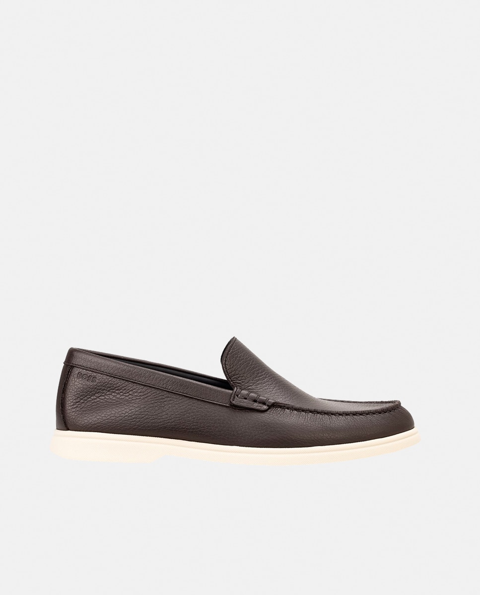 Mocasines de hombre realizados en piel Marrón topo Boss · El Corte Inglés