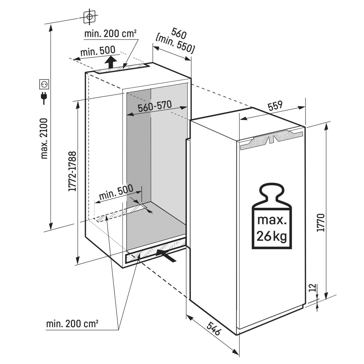 Frigorífico 1 puerta integrable Liebherr con BioFresh -IRBd-5120 · El ...