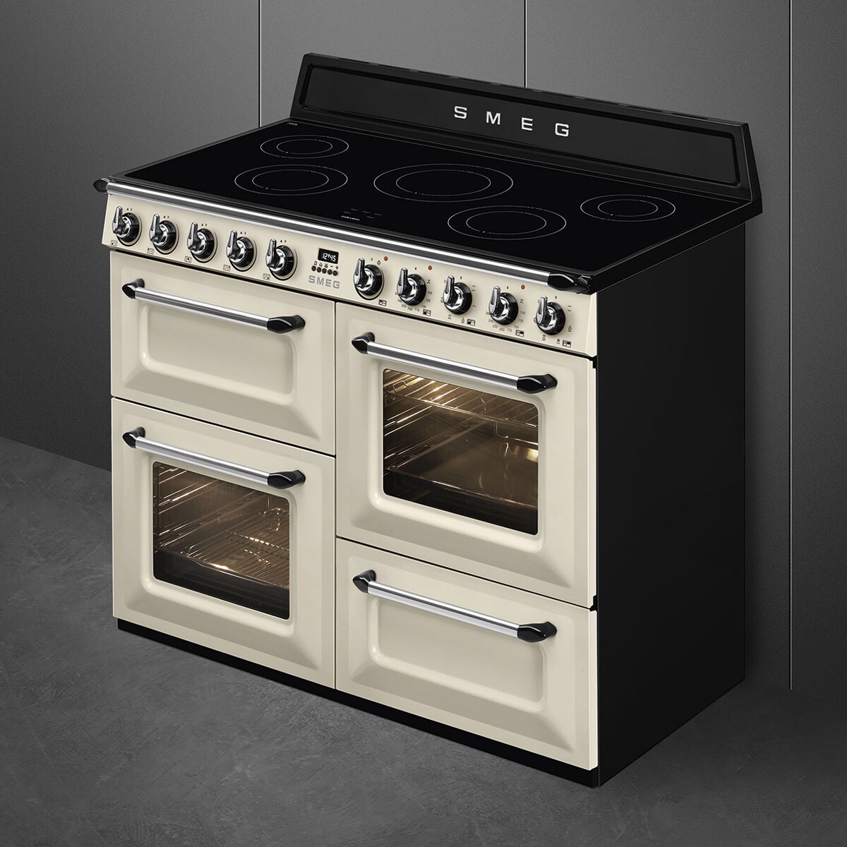 Cocina compacta Smeg 110 cm, placa inducción y 3 hornos - TR4110IP2 ...