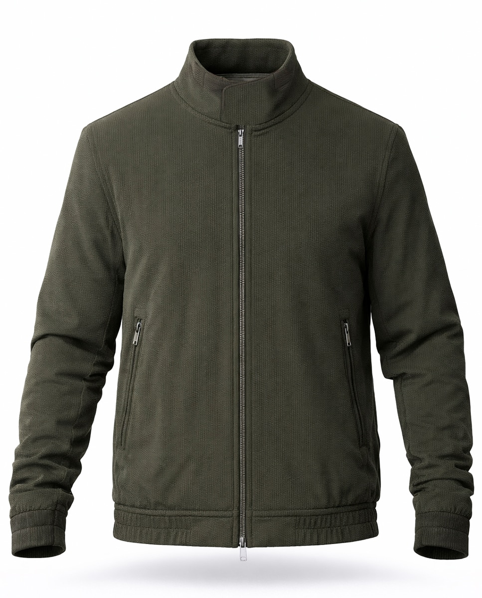 Cazadora hombre Seersucker doble cuello. Kaki · El Corte Inglés