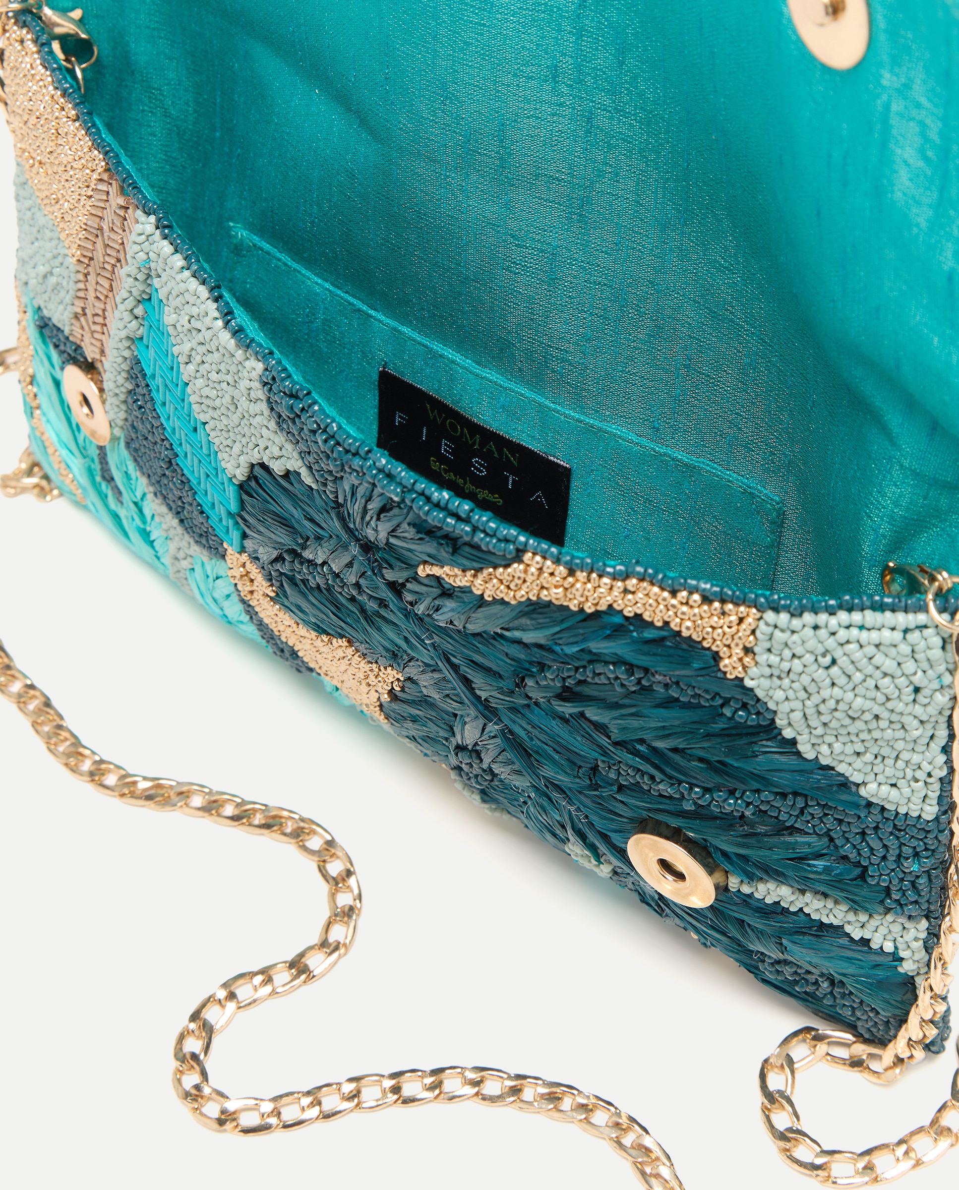 Bolso tipo sobre de rafia Verde Woman Fiesta El Corte Inglés · El Corte ...