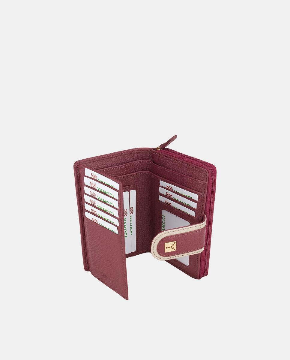 Monedero mediano de mujer YANCCI en piel con adorno de vivo ancho de ...