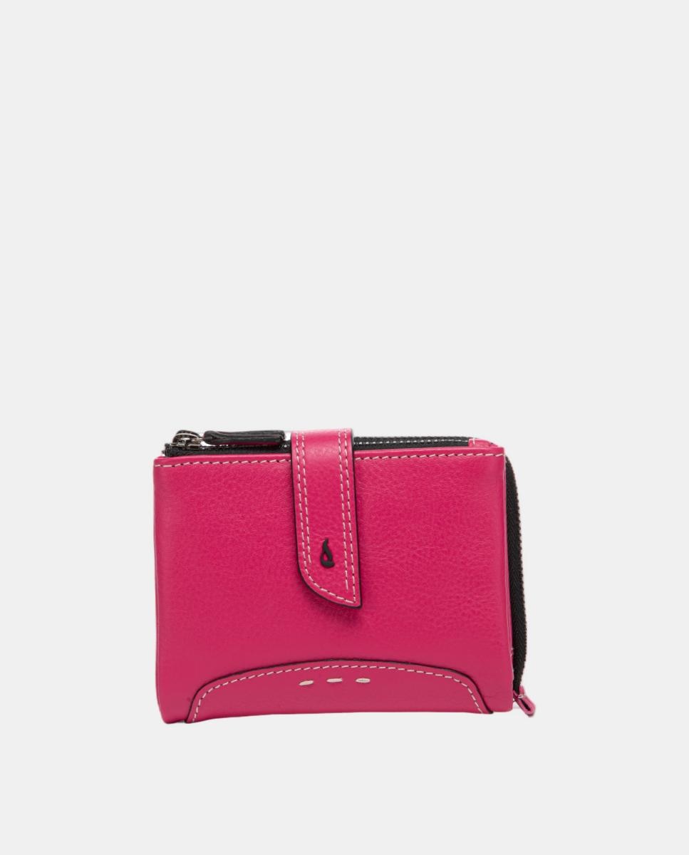 Cartera pequeña de piel con costuras Fucsia Abbacino · El Corte Inglés