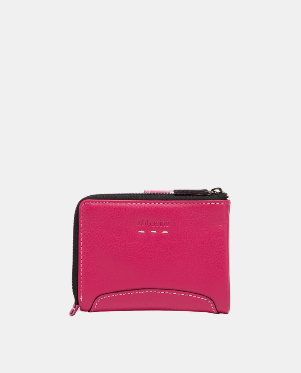 Cartera pequeña de piel con costuras Fucsia Abbacino · El Corte Inglés