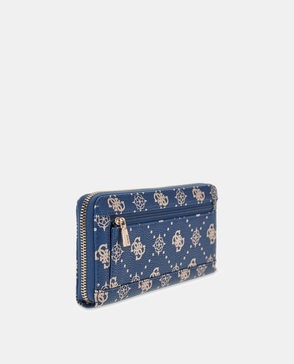 Cartera Emelie grande con cremallera y logo 4G Azul marino Guess · El ...