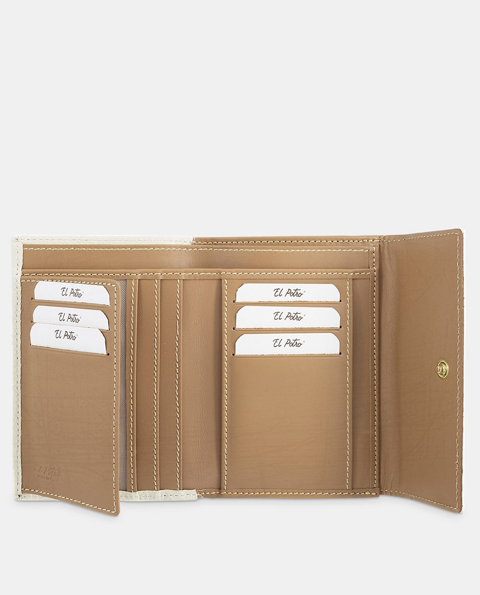 Billetero cartera de señora fabricado en piel vacuno color topo Beige ...
