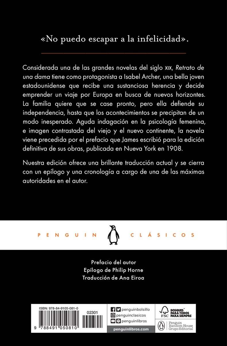 Retrato de una dama: epílogo de Philip Horne, profesor del University ...