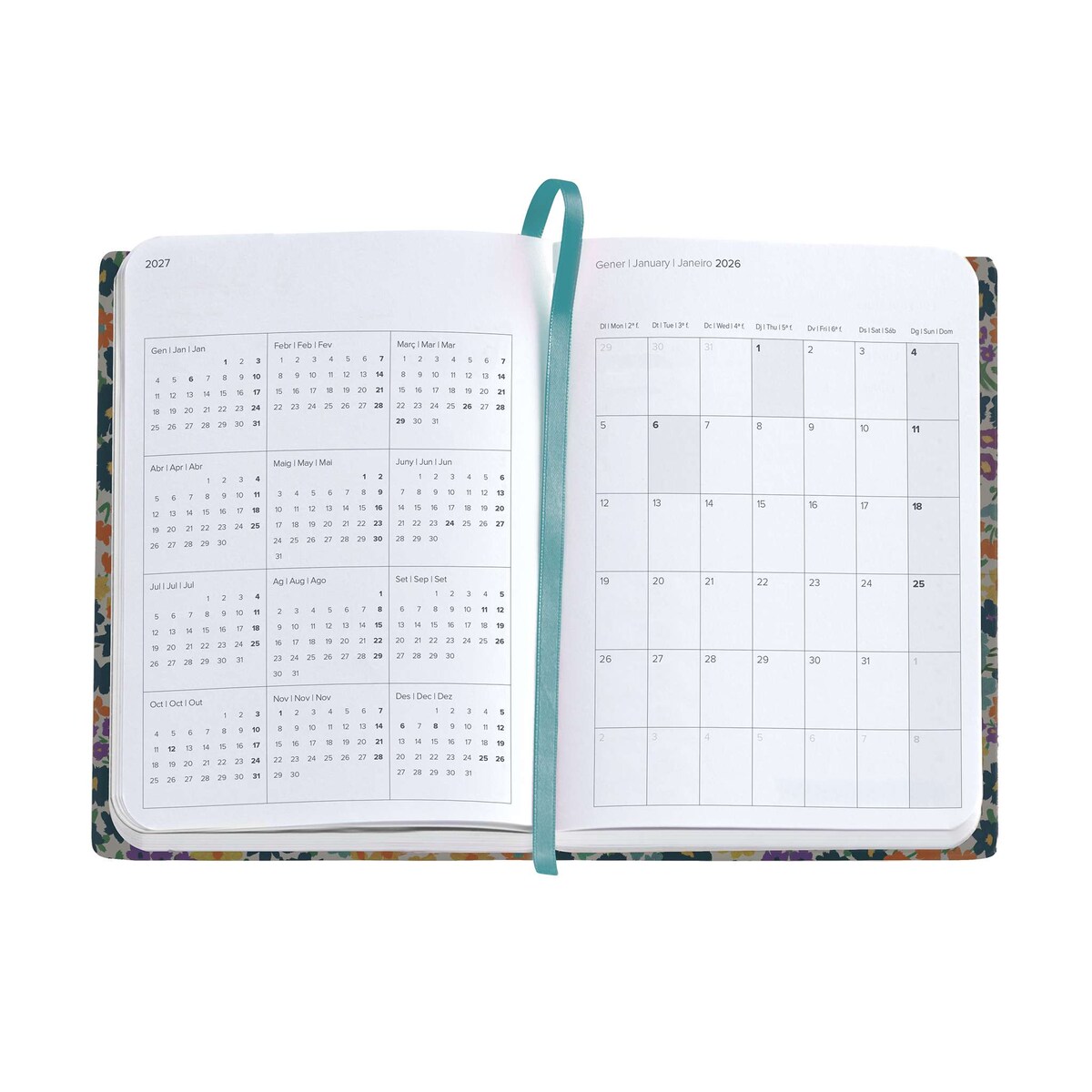 Agenda Journal Día Página Catalán Impr.Flowers 2026 Miquelrius ...