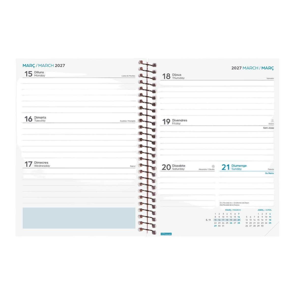 Agenda curso 2026-2027 Secundaria 8º-120x164 mm semana vista horizontal ...