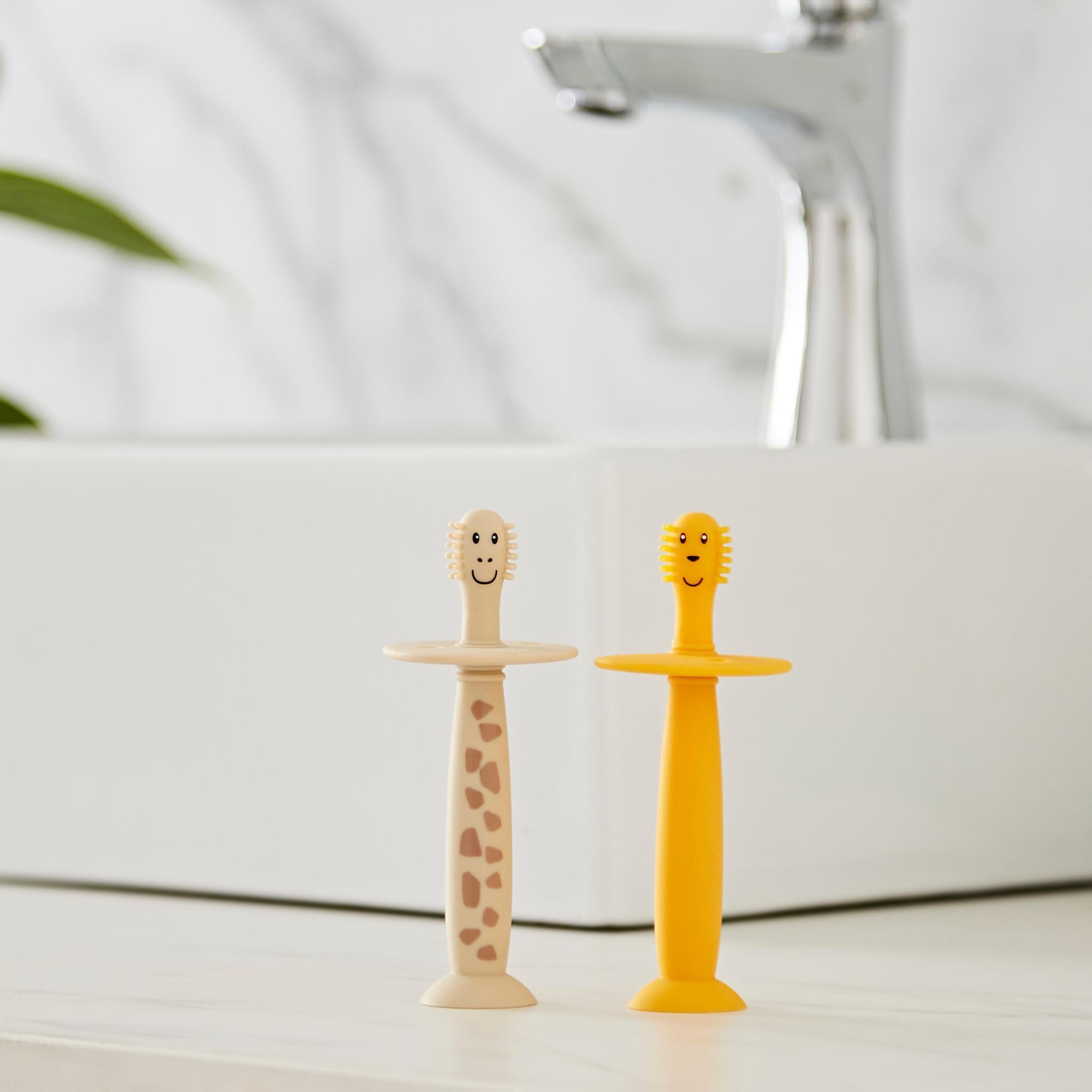 Set de 2 cepillos de diente Matchstick Monkey con tope para los ...