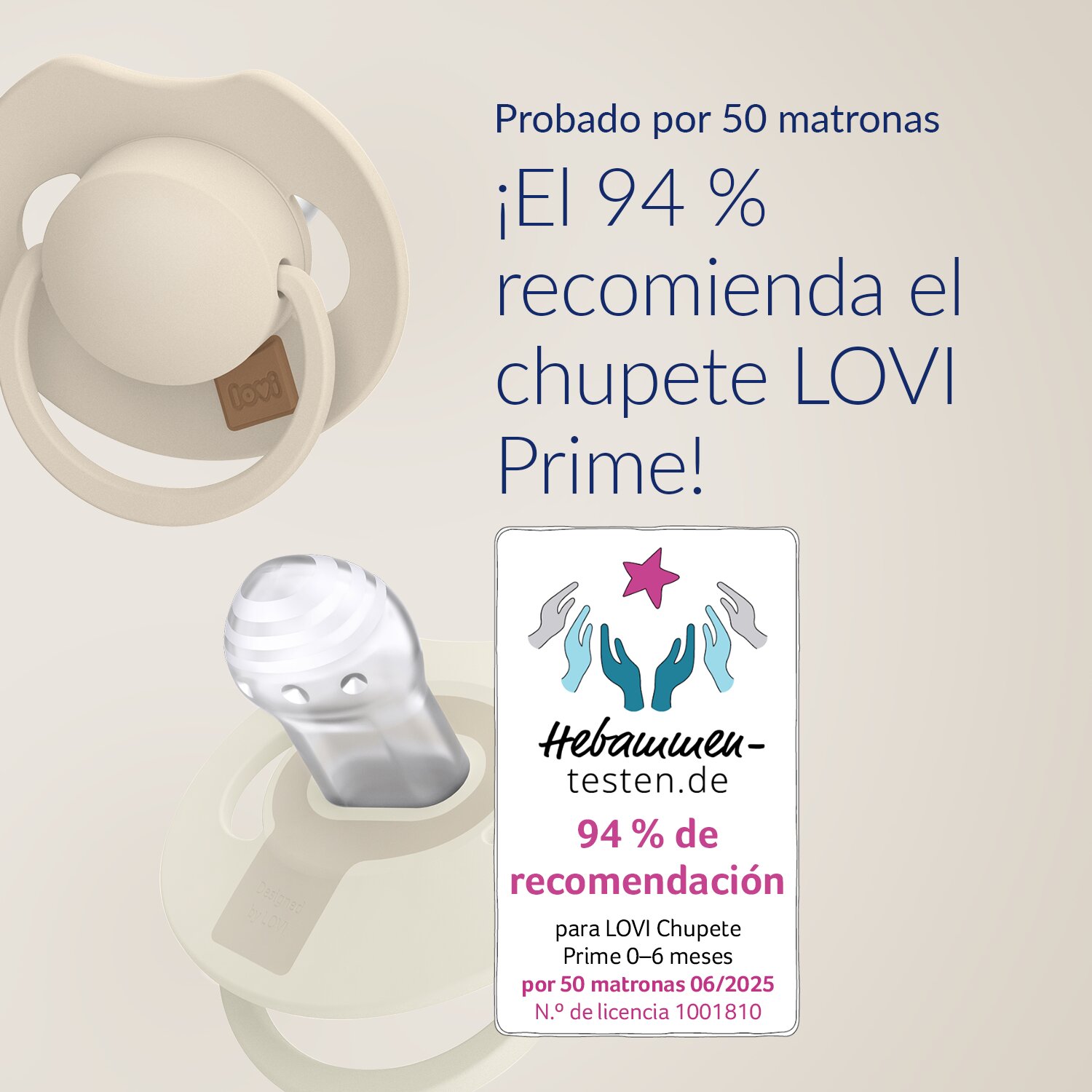 Chupete fisiológico LOVI Prime 6-18 meses, 2ud Natural · El Corte Inglés