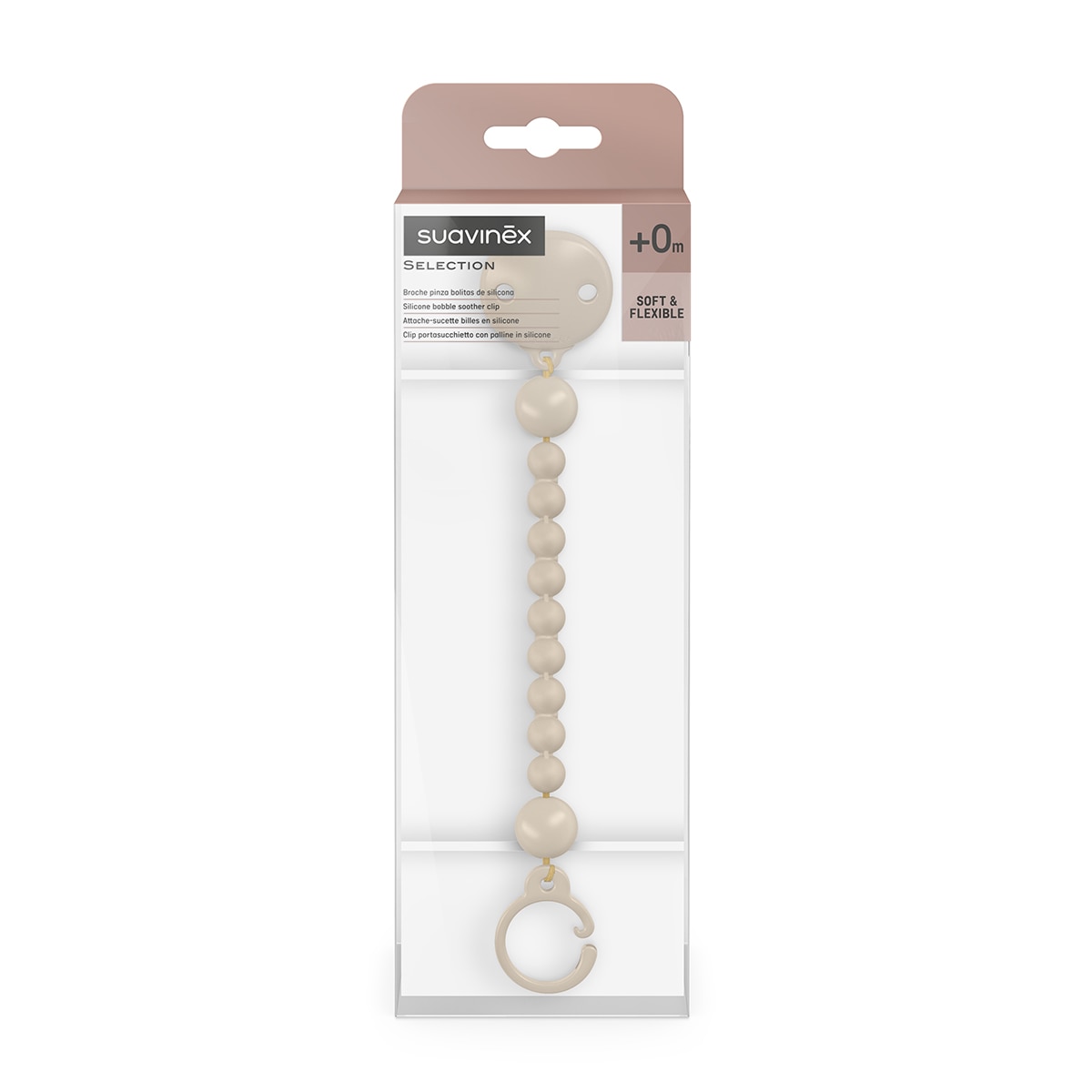 Pinza de chupete Suavinex bolitas silicona Colour Essence Beige · El ...
