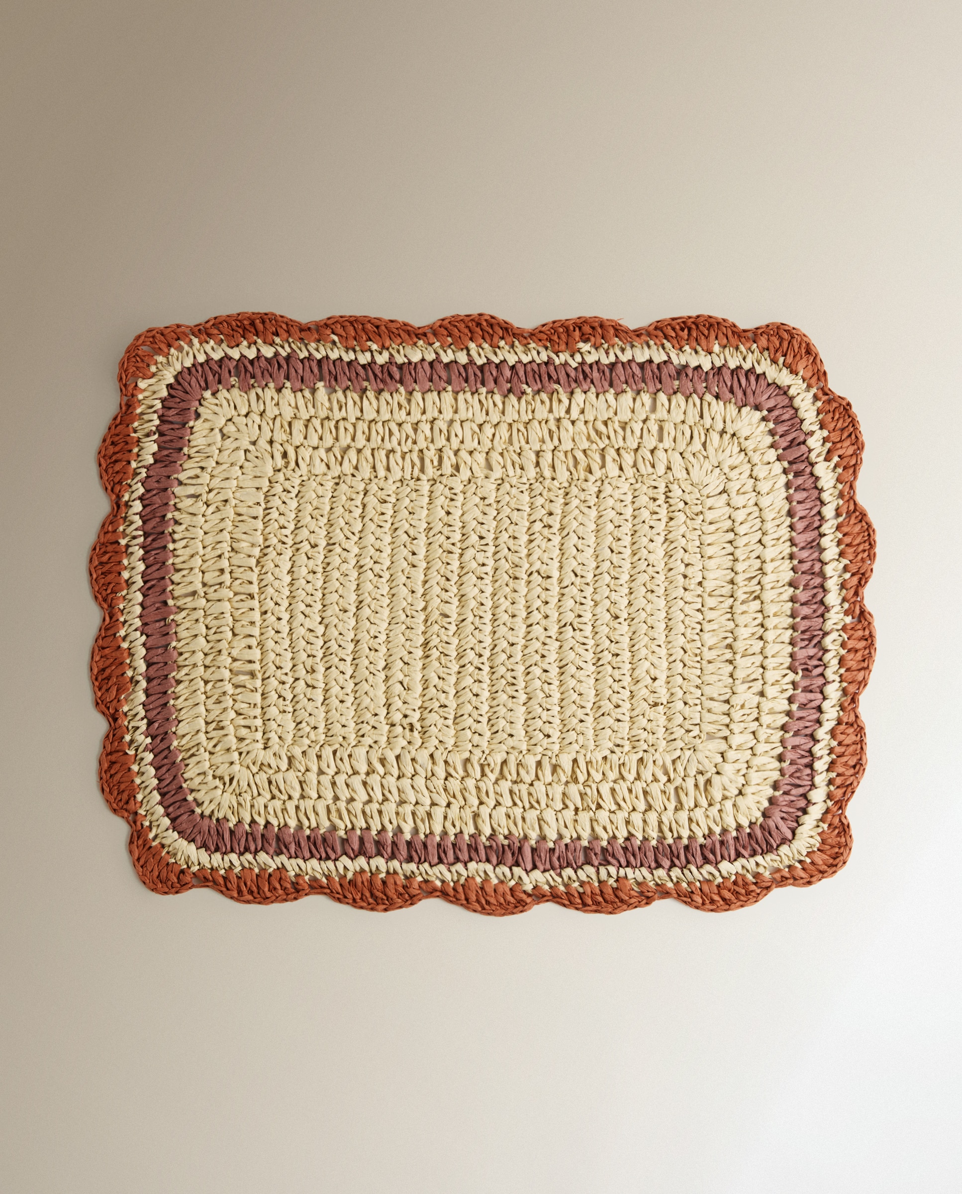 Mantel individual rectangular Crochet Naranja 34 x 45 cm · El Corte Inglés