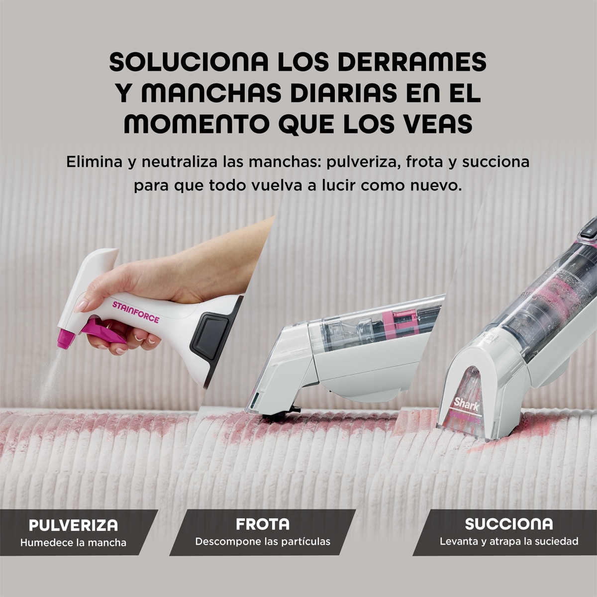 Limpiador de manchas sin cable Shark StainForce HX100EUT especial ...