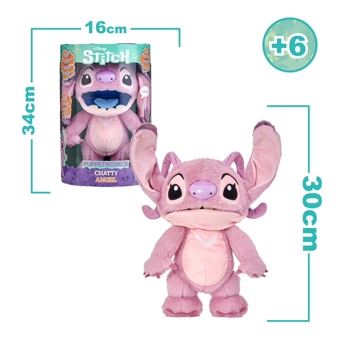 Peluche interactivo Real FX Chatty Angel Stitch Famosa · Famosa · El ...