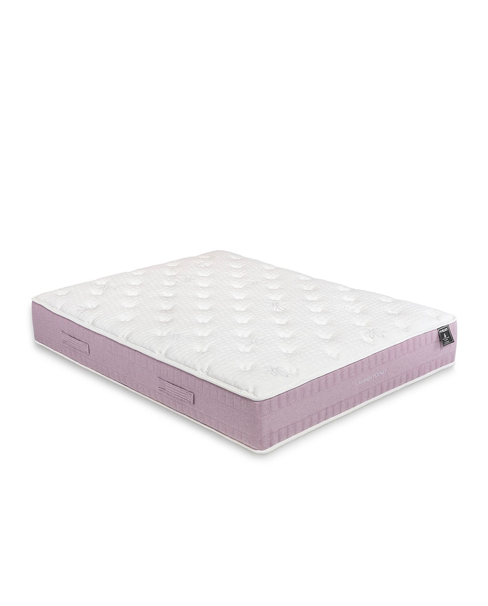 Colchón de muelles ensacados Lavanda Pocket Flex Blanco Cama 135 x 200 ...