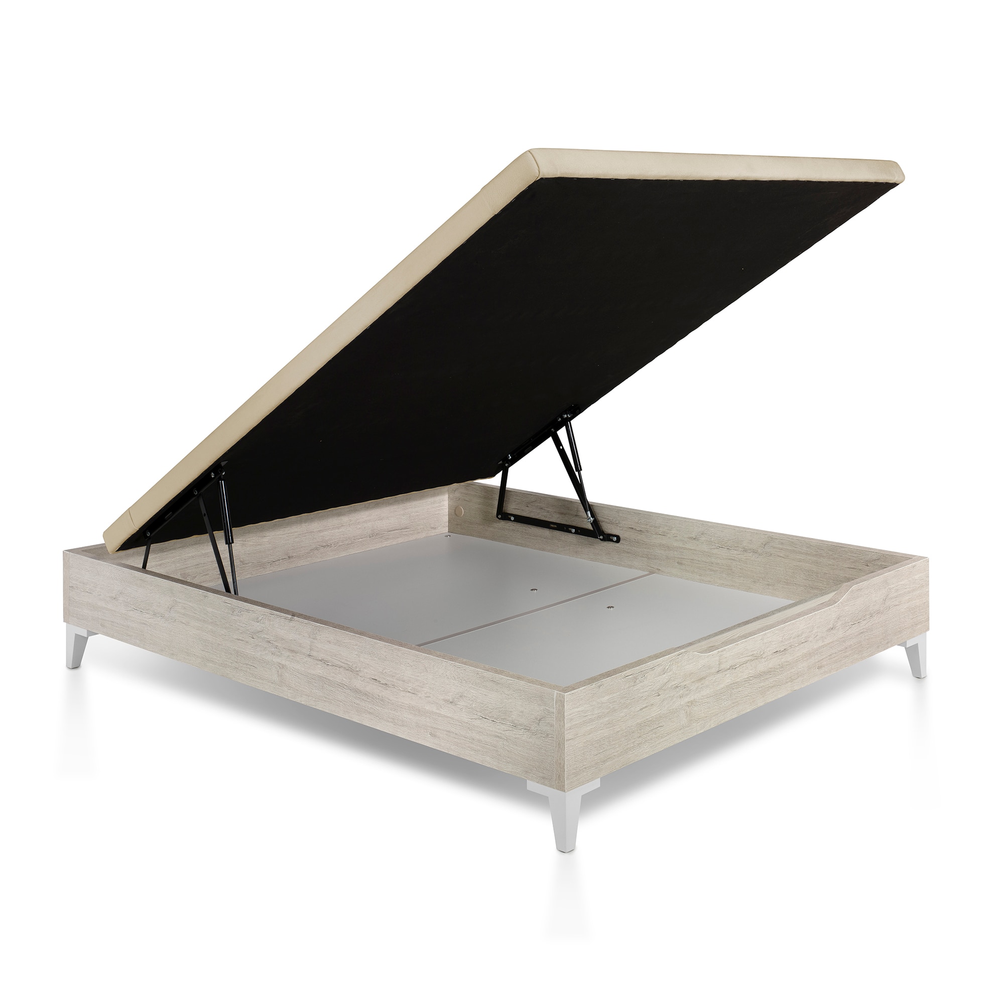 Canapé abatible de madera con patas Verona V2 Magister Titanio Cama 80 ...