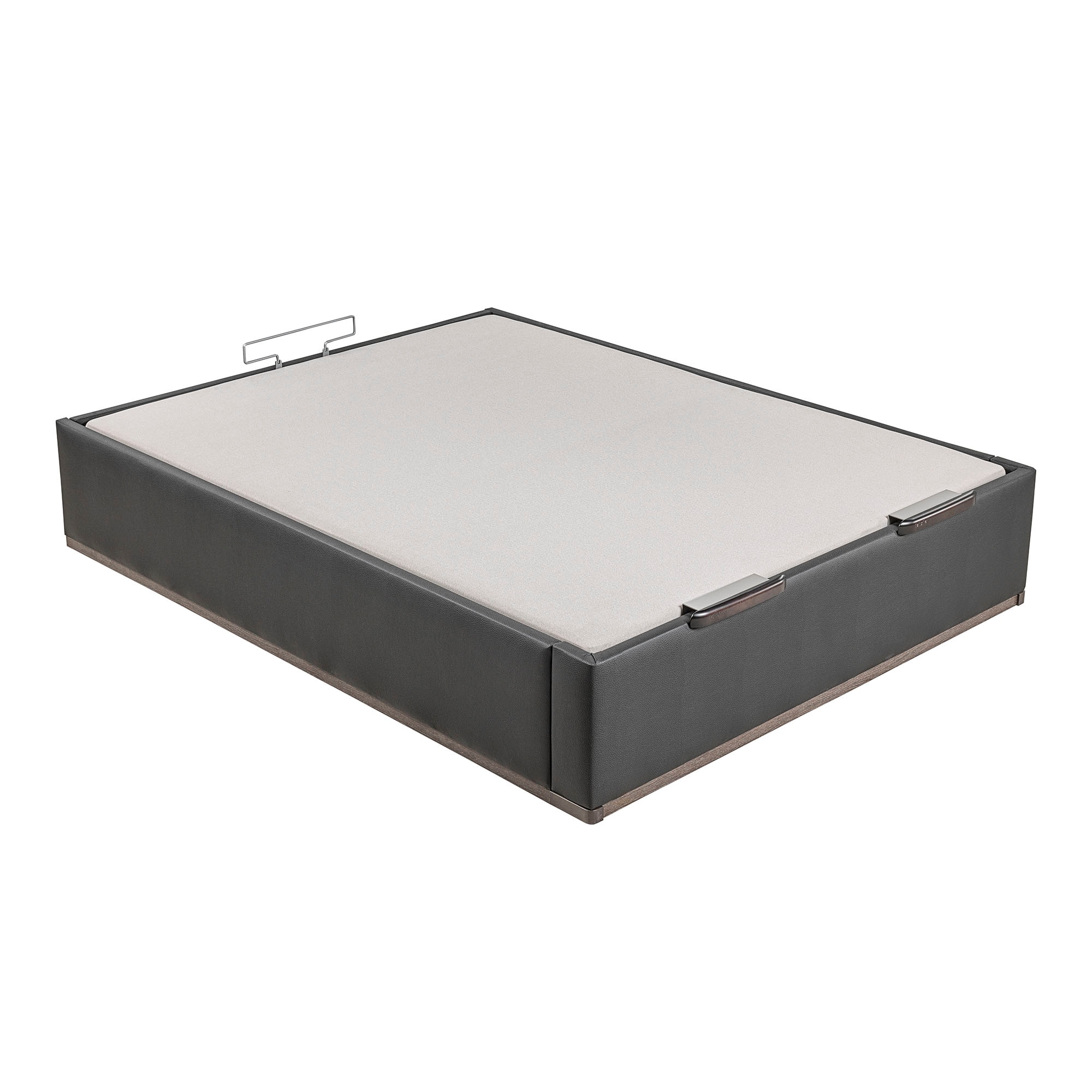 Canapé abatible en polipiel Box Dekor MDF Lattoflex Negro Cama 90 x 190 ...