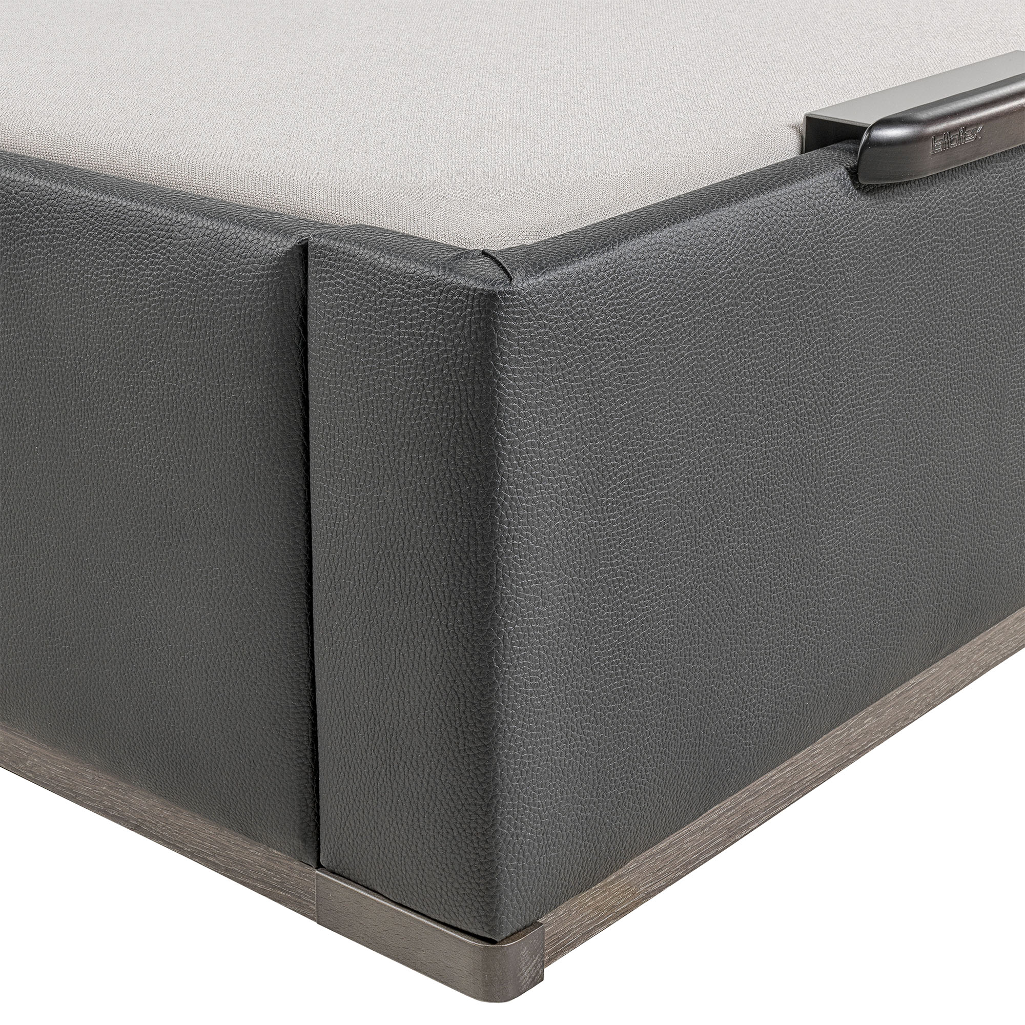 Canapé abatible en polipiel Box Dekor MDF Lattoflex Negro Cama 90 x 190 ...