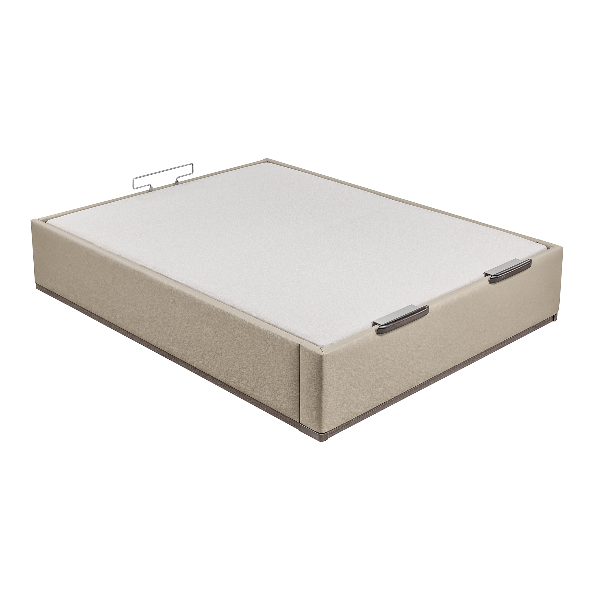 Canapé abatible en polipiel Box Dekor MDF Lattoflex Visón oscuro Cama ...