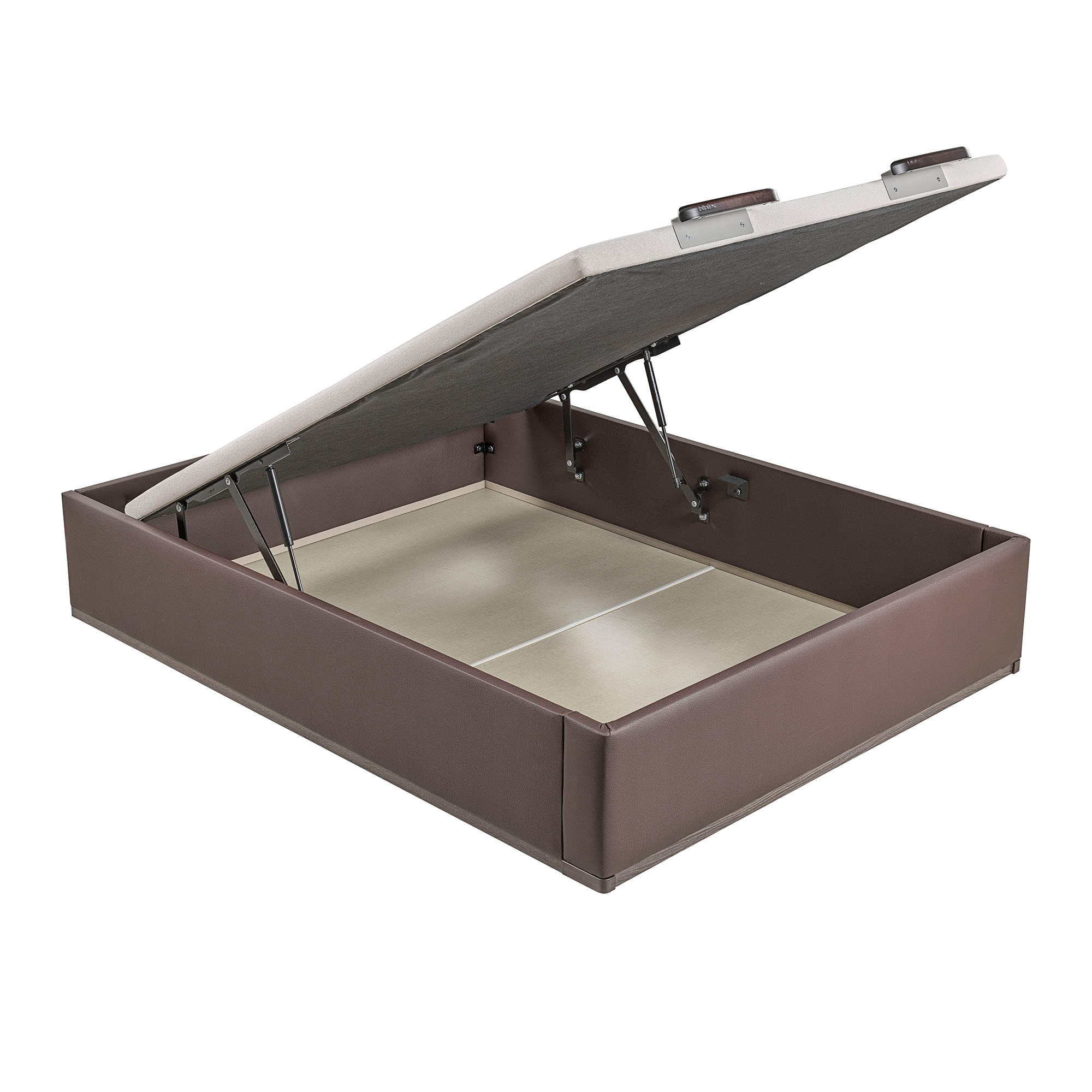 Canapé abatible en polipiel Box Dekor MDF Lattoflex Wengué Cama 90 x ...