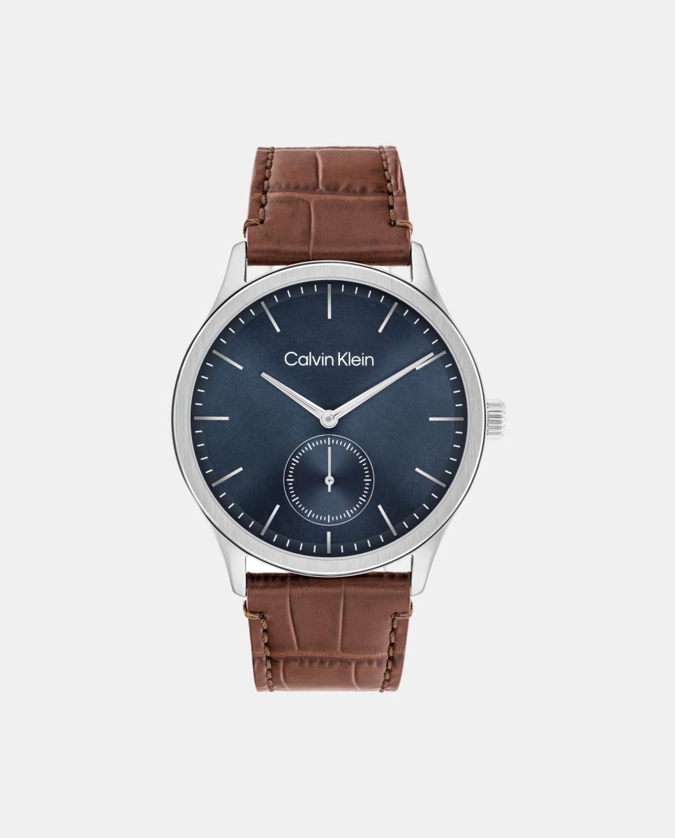 Reloj de hombre CK Tailored 25200552 de piel marrón Azul Calvin Klein ...