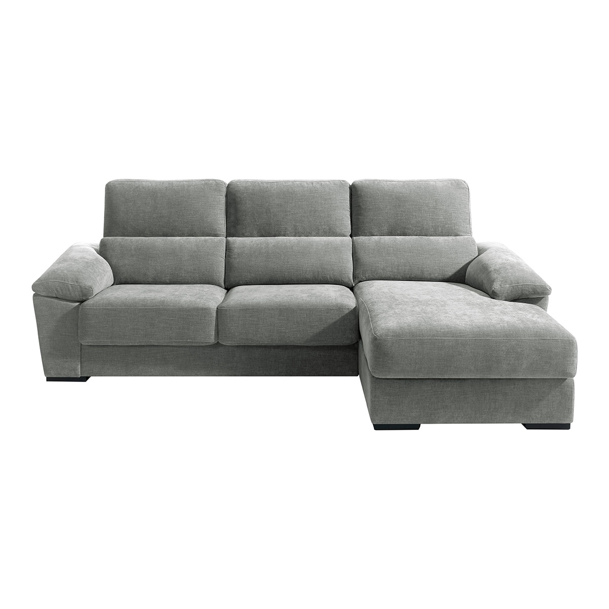 Sofá tapizado de 5 plazas con asientos deslizantes y chaiselongue ...