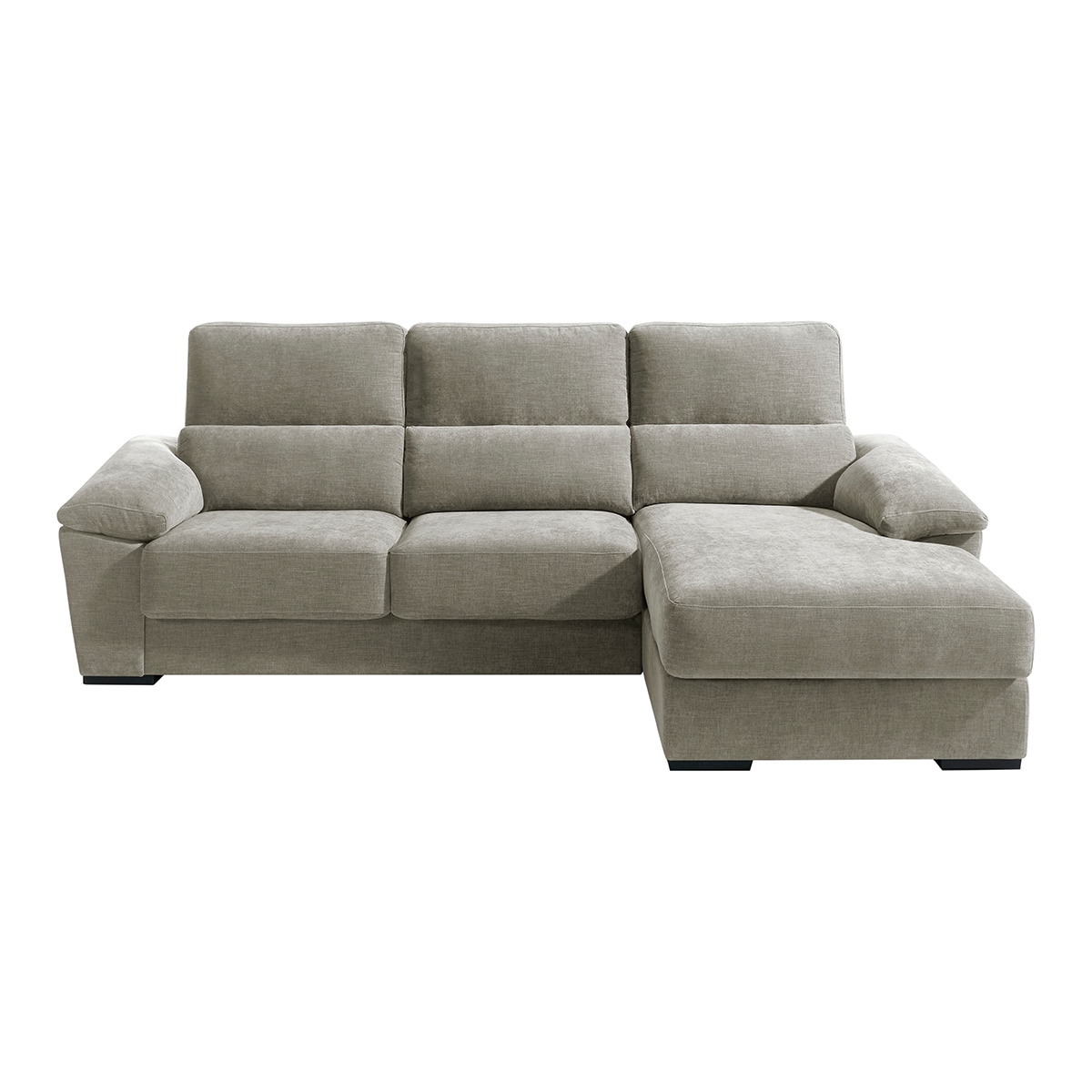 Sofá tapizado de 5 plazas con asientos deslizantes y chaiselongue ...