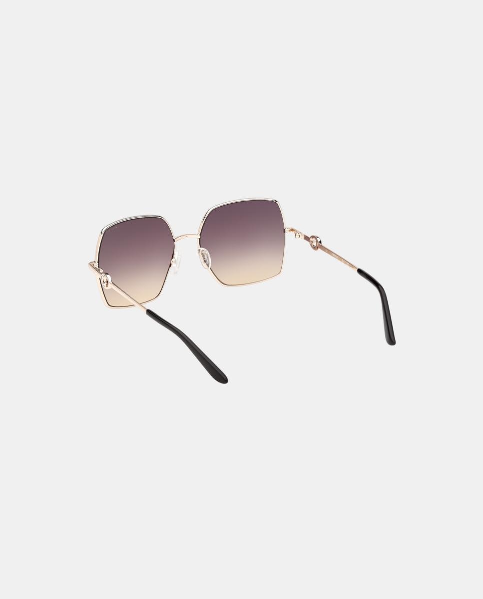 Gafa de sol de mujer cuadrada en metal con lente degradada Negro Guess ...