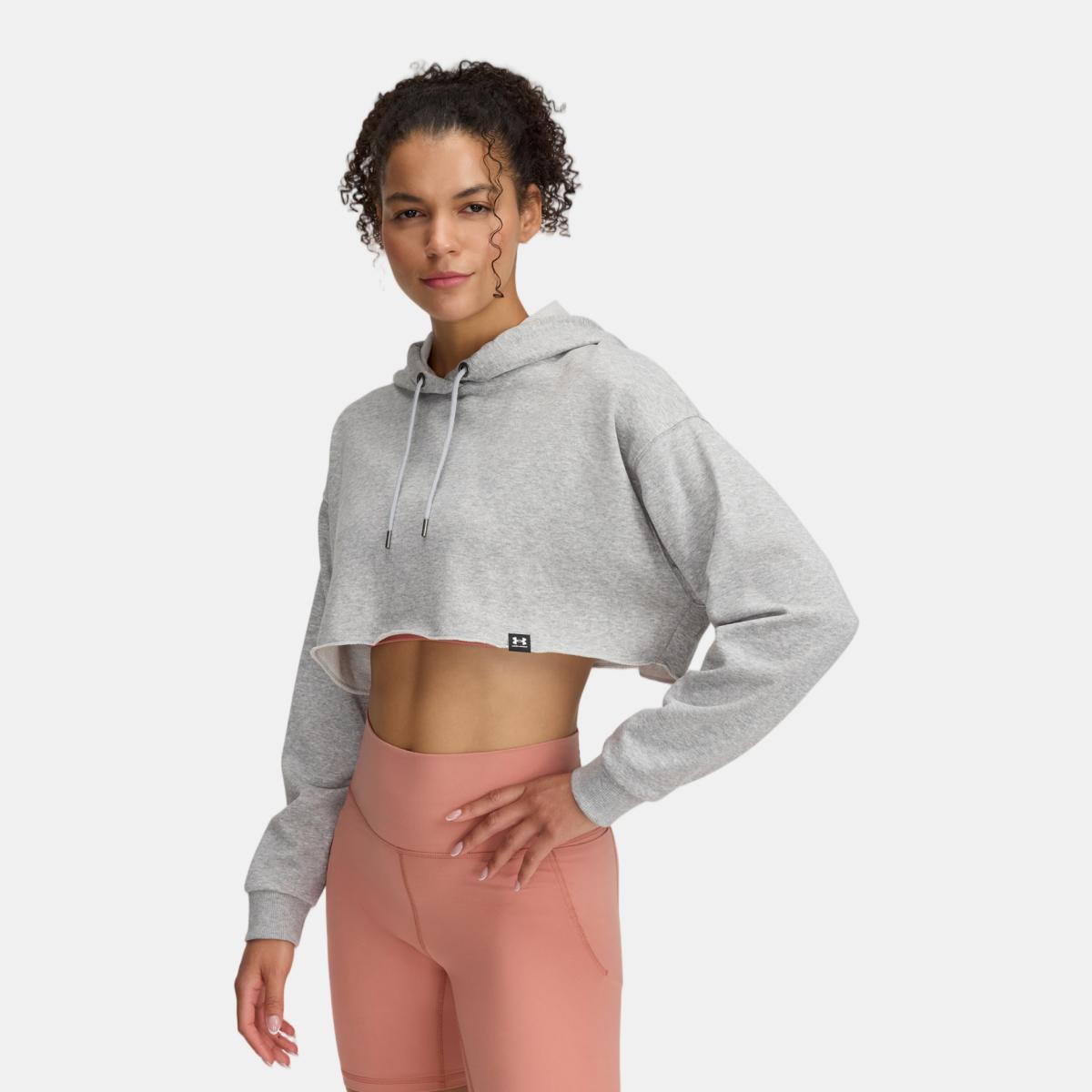Sudadera de mujer Icon Terry Crop Hoodie Under Armour Gris · El Corte ...